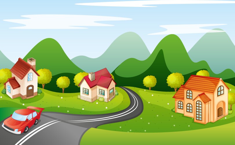 Car on the road Royalty Free Vector Image - VectorStock