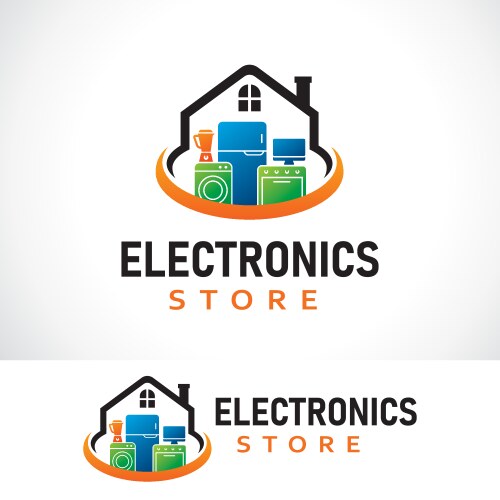 Electronics store logo design template Royalty Free Vector