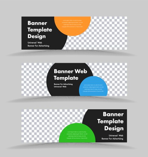 Template of horizontal web banners with diagonal Vector Image