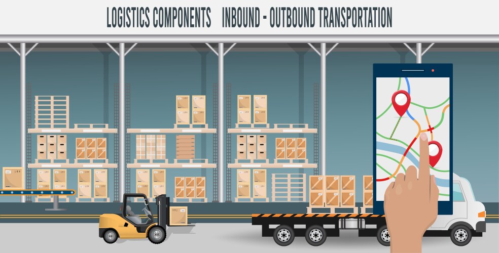 Transportation and logistics business technology Vector Image