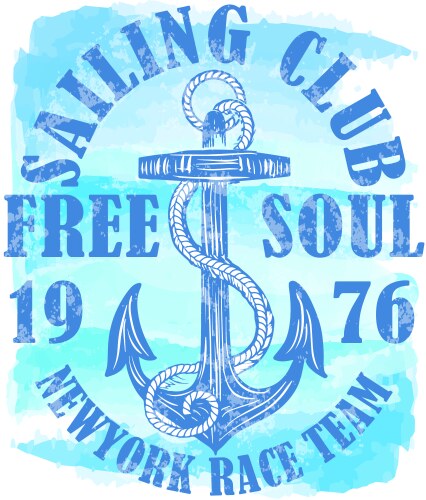 Sailing club logo with anchor Royalty Free Vector Image