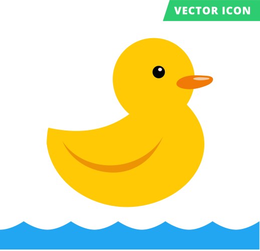 Cute cartoon yellow duck stuffed toy baby Vector Image