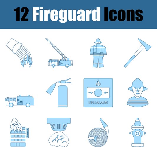 Fireguard icon set Royalty Free Vector Image - VectorStock