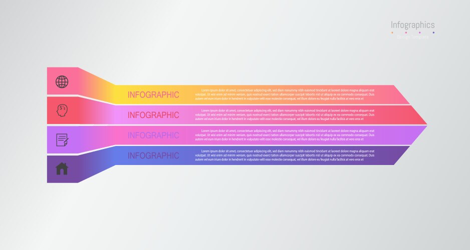 Infographic 4 options design elements Royalty Free Vector