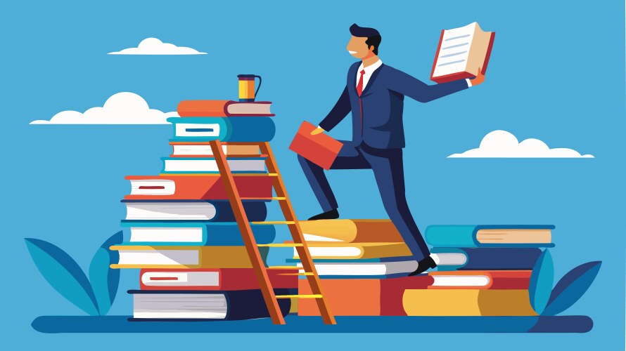 Climbing the ladder of knowledge Royalty Free Vector Image