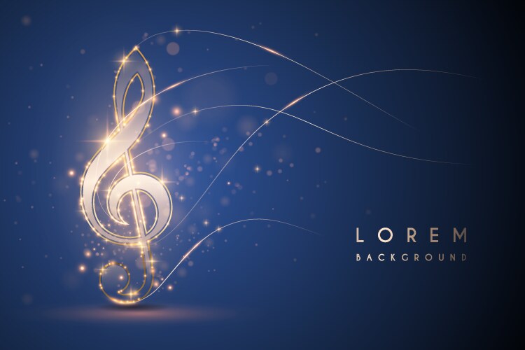 Blue music background with notes Royalty Free Vector Image