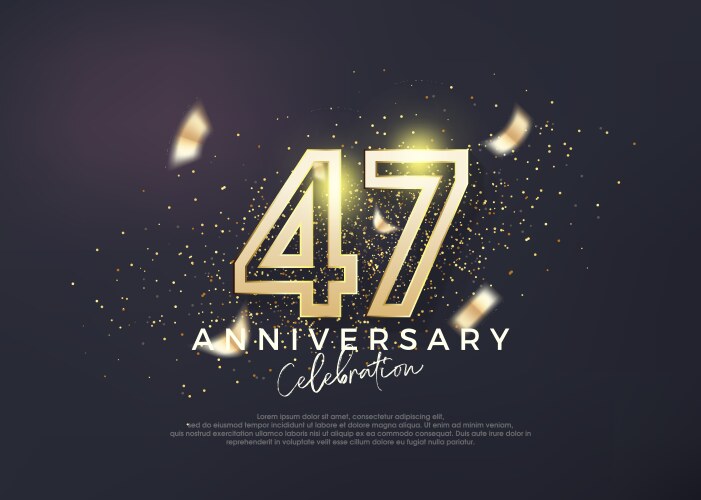 Modern design for 47th anniversary celebration Vector Image