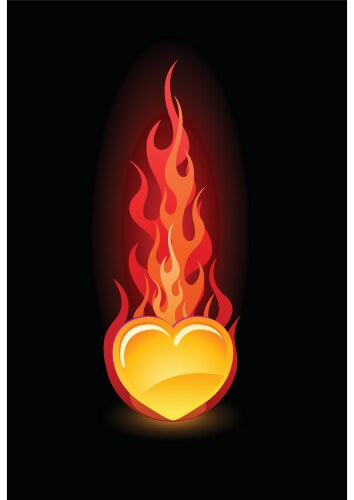 Burning heart Royalty Free Vector Image - VectorStock