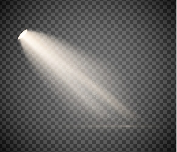 Stage light ray spotlight transparent effe Vector Image