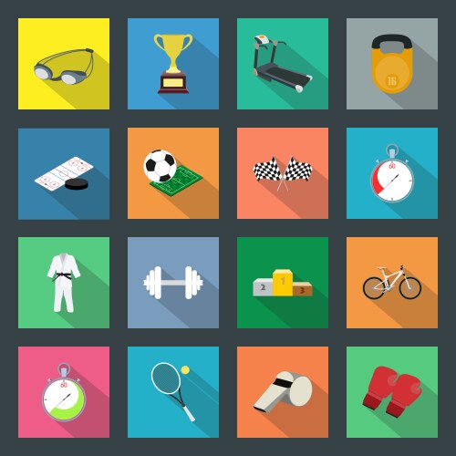 Long shadow london icons set Royalty Free Vector Image