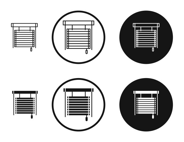 Open window icon set in black and white outlines Vector Image