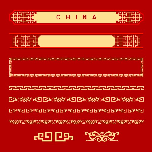 Chinese traditional background with golden frame Vector Image