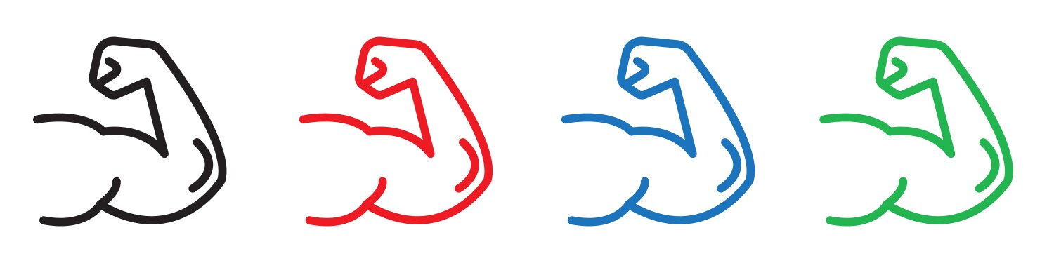 Punch fist hand icon black line art Royalty Free Vector