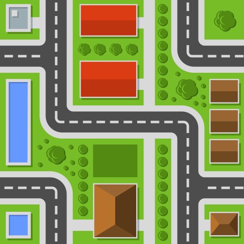 City map top view Royalty Free Vector Image - VectorStock