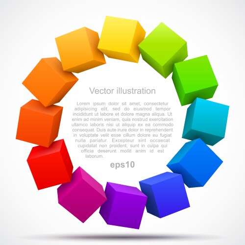 Colored cubes 3d Royalty Free Vector Image - VectorStock