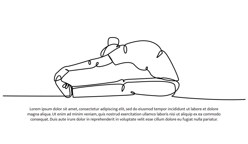 Continuous one line design of stretching leg Vector Image