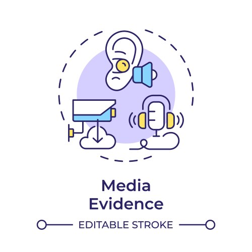 Digital evidence multi color concept icon Vector Image