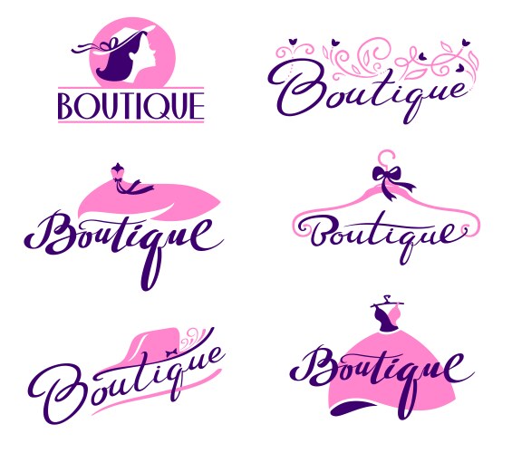 Set of fashion boutique and store logo label Vector Image