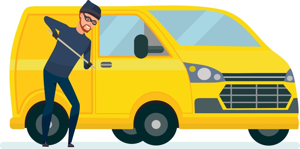 Car thief - cartoon people characters Royalty Free Vector