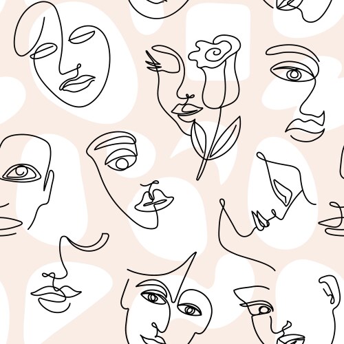 Continuous Line Abstract Face Vector Images (over 9,800)