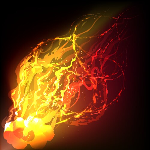 Realistic green fire flames poster abstract Vector Image