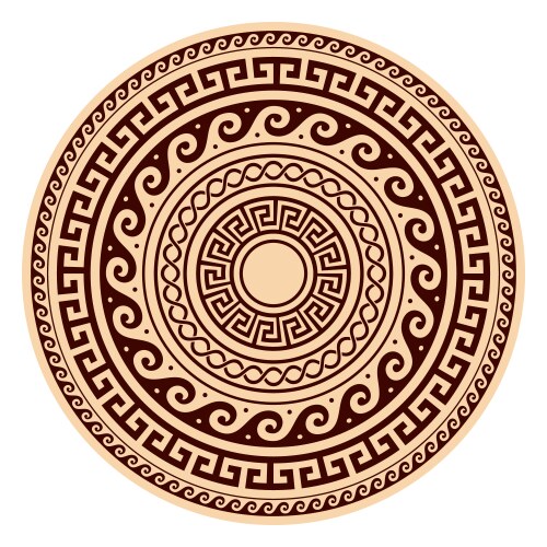 Greek boho mandala design ancient round Royalty Free Vector