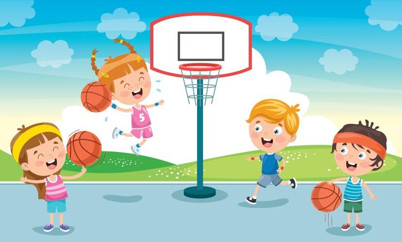 Cartoon basketball hoop Vector Images & Graphics for Commercial Use ...