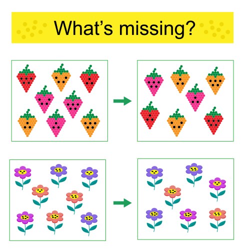 Math game each petal must find its place Vector Image