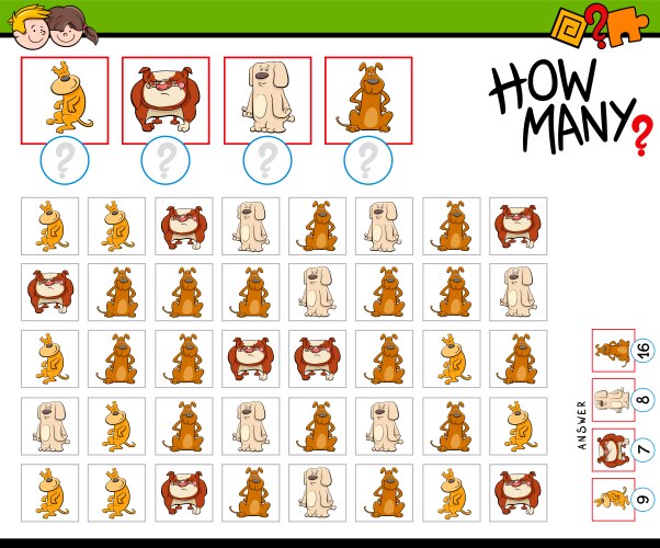 How many shapes educational task for kids Vector Image