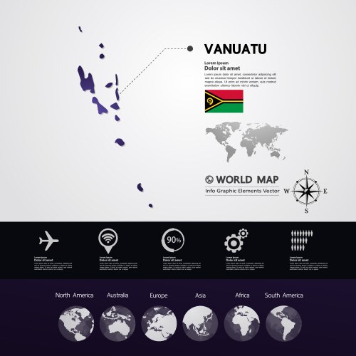 Vanuatu freehand pencil sketch outline map Vector Image