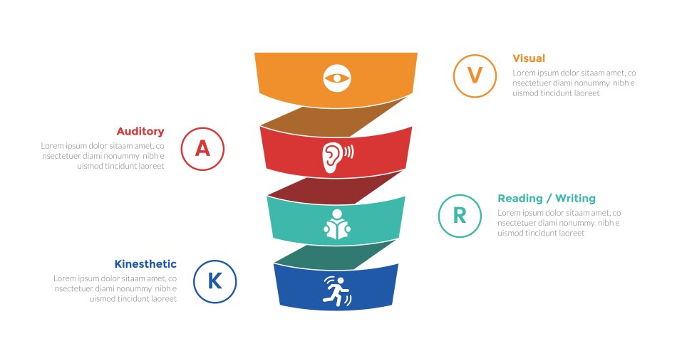 Vark learning styles infographics template Vector Image