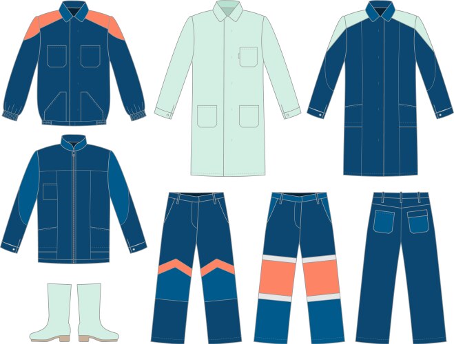 Uniform and workwear clothes for professional Vector Image