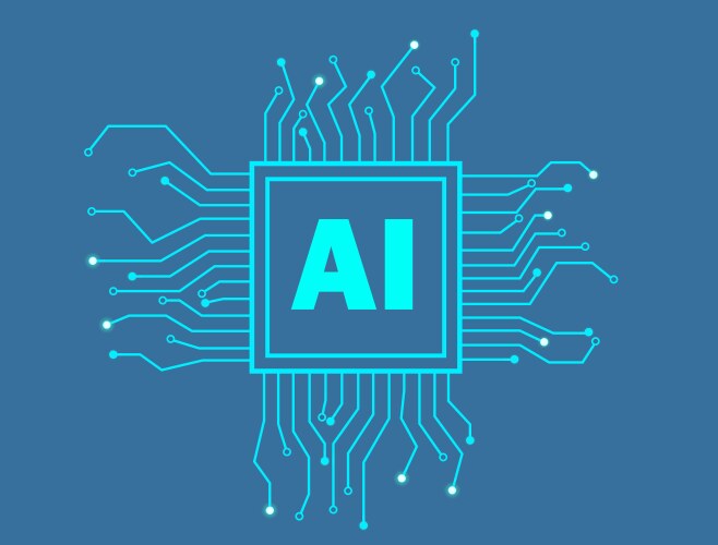Ai technology with path artificial intelligence Vector Image