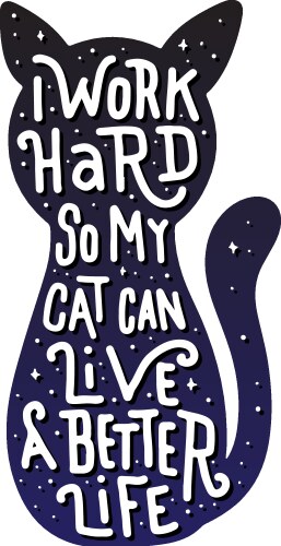Cat quote and saying good for print design Vector Image
