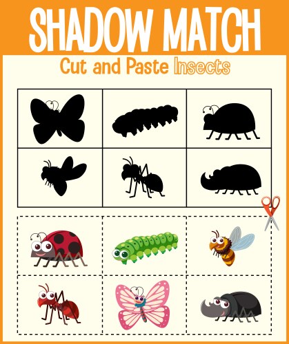 Shadow match game for kids Royalty Free Vector Image