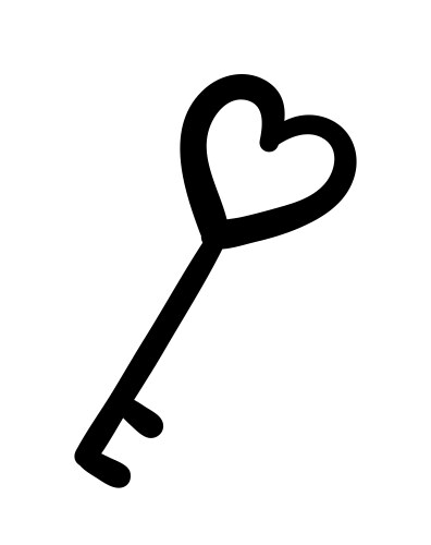 Heart and skeleton key Royalty Free Vector Image