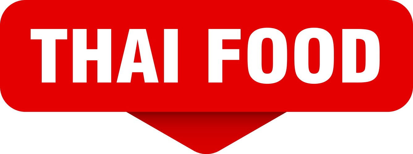 Thai food sticker sign on transparent Royalty Free Vector