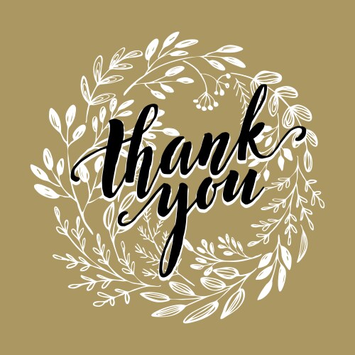 Thank you golden lettering design Royalty Free Vector Image