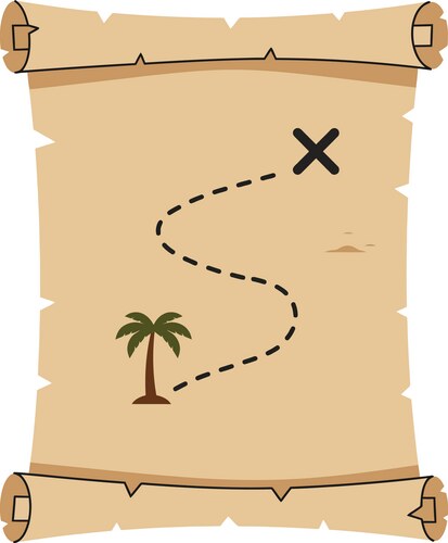 Vintage Treasure Map Scroll – Royalty-Free Vector | VectorStock