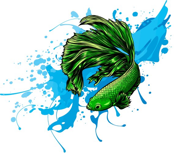 Water splash with palms Royalty Free Vector Image