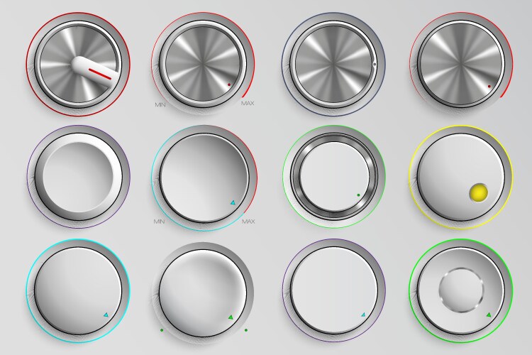 Buttons reality volume control Royalty Free Vector Image