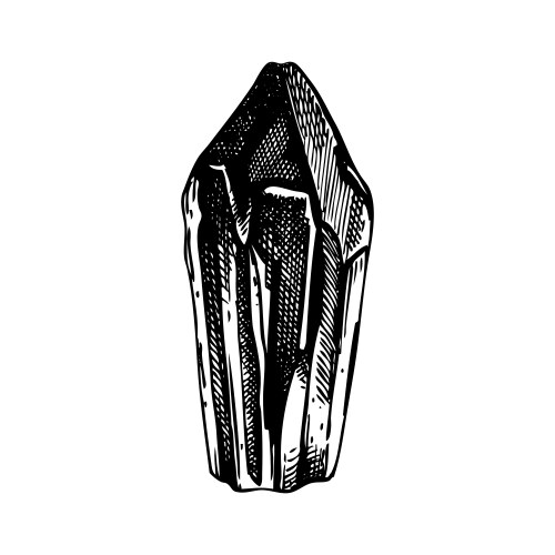Quartz crystal sketch witchcraft vintage h Vector Image