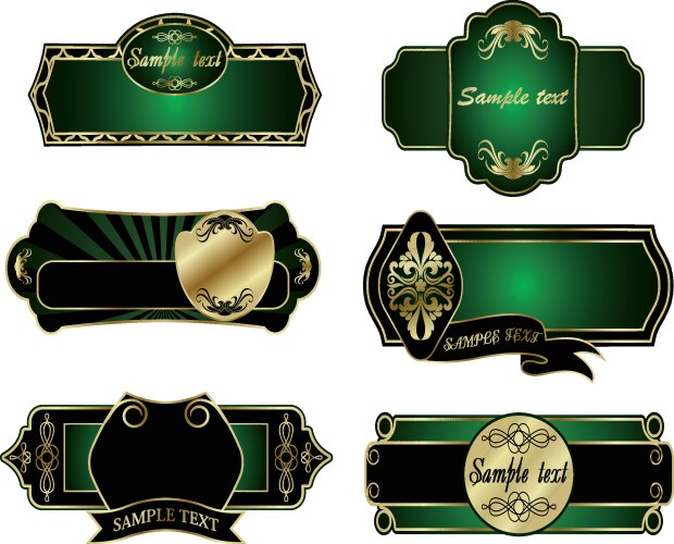 Gold framed labels Royalty Free Vector Image - VectorStock