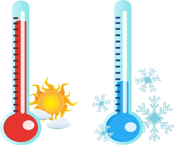 Thermometer hot and cold temperature Royalty Free Vector