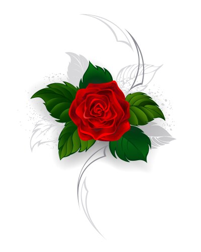 Infinity outline symbol with rose Royalty Free Vector Image