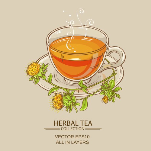 Cup of strawberry tea Royalty Free Vector Image