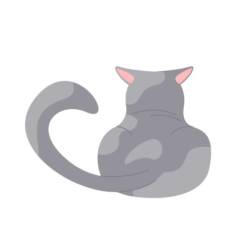 Back View of Cat Sitting Vector Images (over 120)