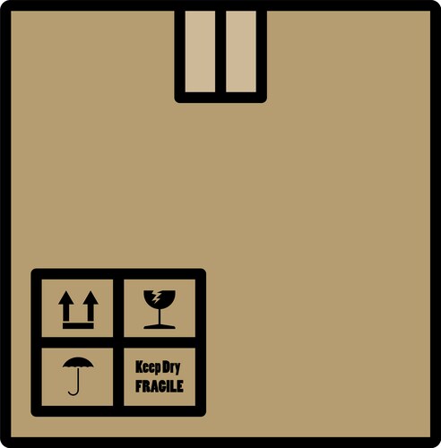 Packing symbol set of icons on cardboard box Vector Image