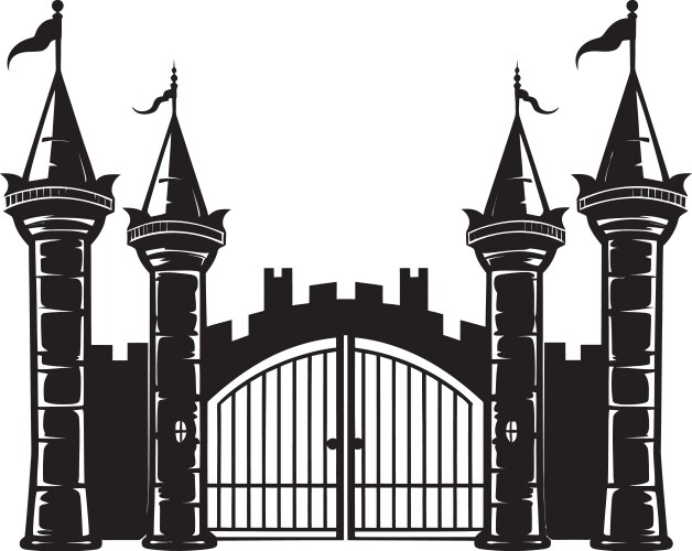 Medievalentry castle gate icon kingdomportal Vector Image