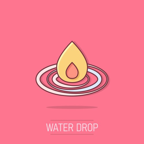Water drop icon in comic style liquid cartoon Vector Image